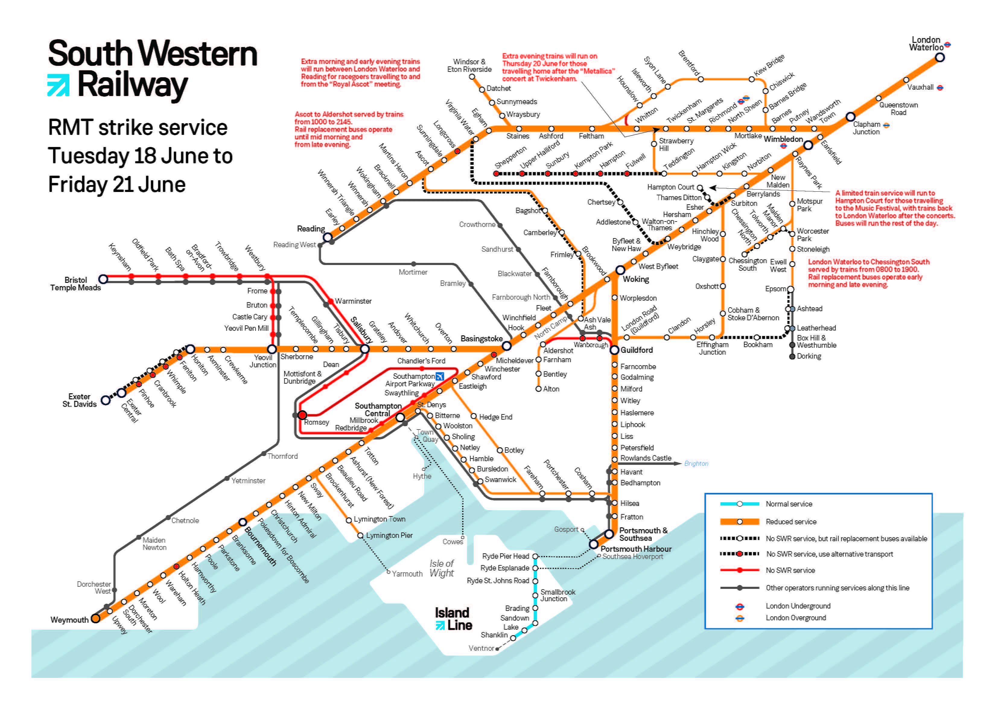 Service summary ahead of RMT strikes and statement from SWR